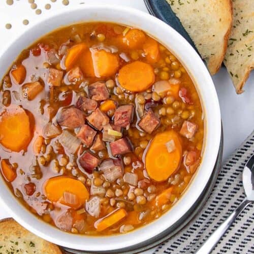 Hands-Off Lentil Ham Soup Slow Cooker Recipe